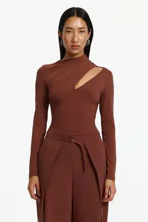 Significant Other Orlyn Asymmetrical Cut-out Long Sleeve Top