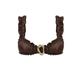IVY SWIMWEAR Carmela Ruffle Bikini Top - Brown
