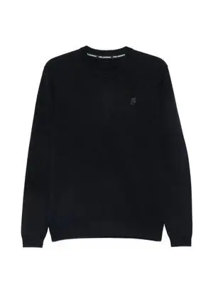 Karl Lagerfeld Logo Patch Crew Neck Sweater