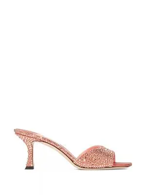 JIMMY CHOO Skye 70 Embellished Crystal Mule Sandals - Pink
