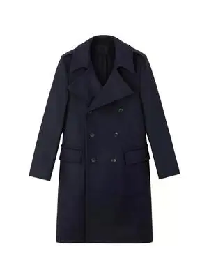 FORTELA Winston Double-breasted Wool Coat - Blue