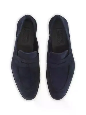 FERRAGAMO Tramezza Penny Loafers In Calfskin Suede