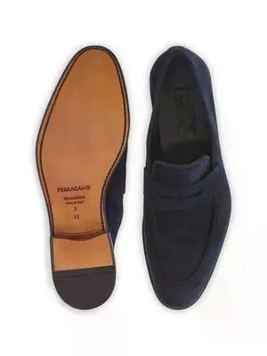 FERRAGAMO Tramezza Penny Loafers In Calfskin Suede