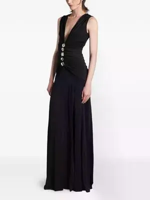 PatBO Embellished Ruched Maxi Dress
