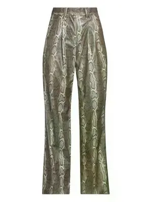 SOULLAND Snake-pattern Tailored Trousers - Brown