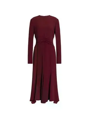 Alberta Ferretti Gathered Detail Midi Dress - Red