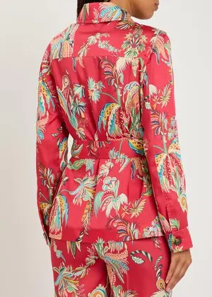 Etro Printed Belted Satin Jacket