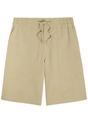 Drole De Monsieur Textured Canvas Shorts - Khaki