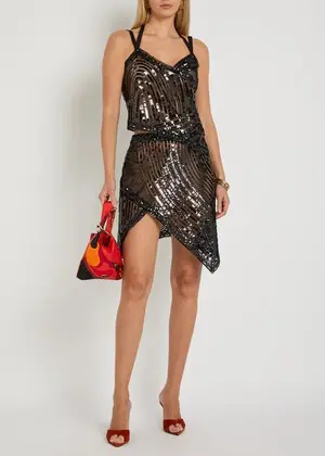 Emilio Pucci Sequin Embellished Tulle Halterneck Top