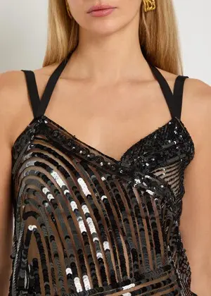 Emilio Pucci Sequin Embellished Tulle Halterneck Top