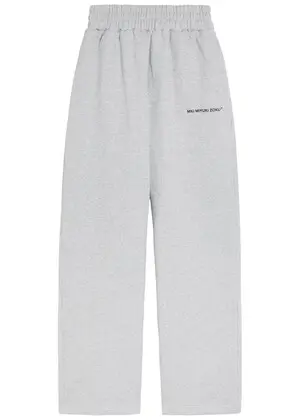 MKI MIYUKI ZOKU Uniform Wide-leg Cotton-blend Sweatpants - Grey