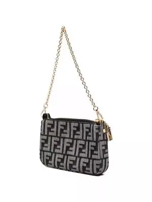 Fendi Baguette Ff-pattern Mini Shoulder Bag - Blue