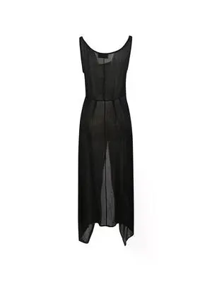 ANEMOS Sleeveless Knot-detail Semi-sheer Dress