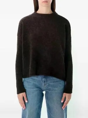 SESSUN Brushed Crew-neck Sweater - Brown