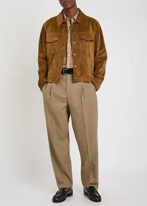 Saint Laurent Suede Jacket With Press-stud Details