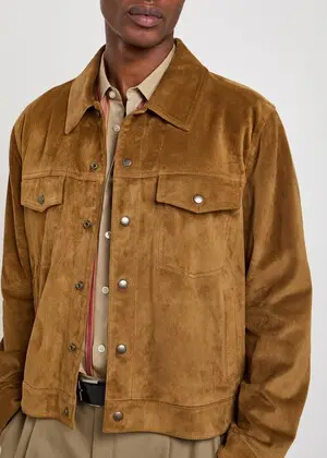 Saint Laurent Suede Jacket With Press-stud Details