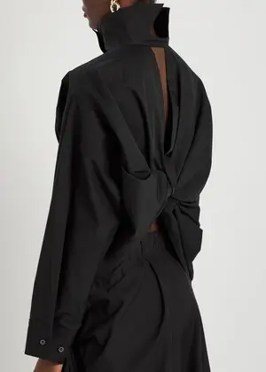 Issey Miyake Twisted Draped Cotton-blend Shirt