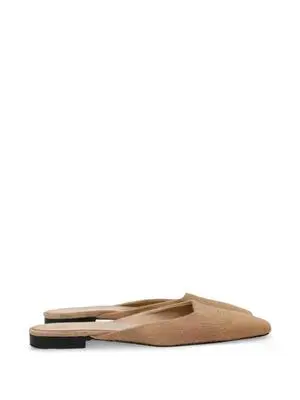 TOTEME Flat Cashmere Mules - Neutrals