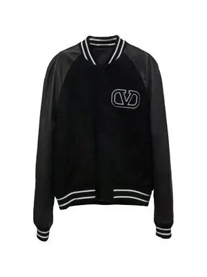 Valentino Garavani Vlogo Tweed Bomber Jacket - Black