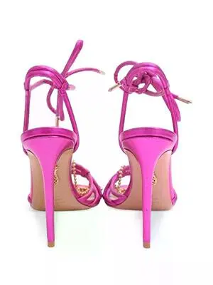 AQUAZZURA Laura Metallic Sandals