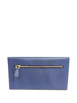 Prada Envelope Leather Wallet - Blue