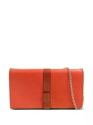 Loewe Anagram Leather Clutch Bag - Red