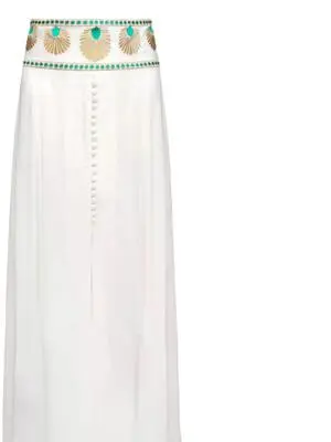 NATASHA ET VANESSA Embroidered Waistband Long Skirt