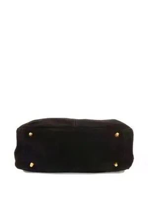 Fendi Ff Logo Suede Tote Bag