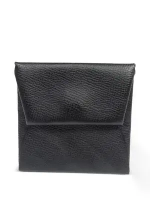Hermès Bastia Leather Coin Purse - Black