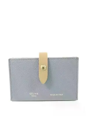 Celine Press-stud Leather Card Case - Blue