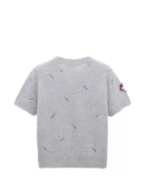 Dorothee Schumacher Distressed Floral Motif T-shirt - Grey