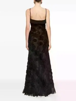 NISSA Floral Embroidered Ruffled Maxi Dress