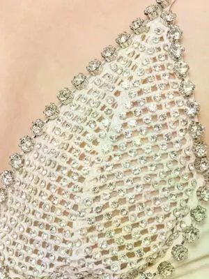 NISSA Embellished Draped Maxi Dress