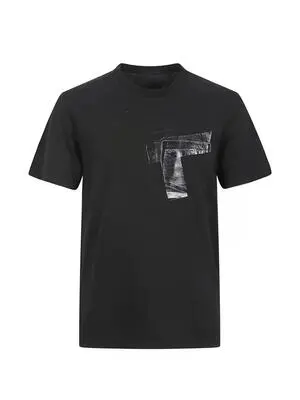 MAISON MARGIELA Tape-detail Chest-pocket T-shirt - Black