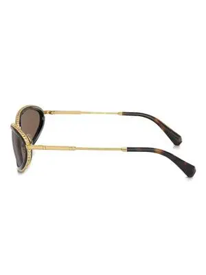 SWAROVSKI Embellished Oval-frame Sunglasses