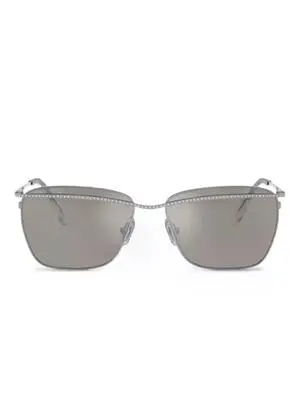 SWAROVSKI Crystal Embellished Square Sunglasses - Grey