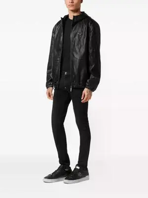 Philipp Plein Eco-leather Windbreaker - Black