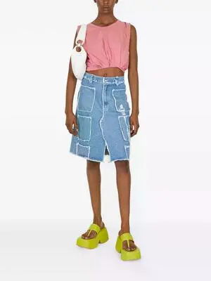 LOURDES Frayed Midi Skirt