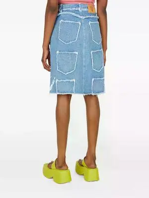 LOURDES Frayed Midi Skirt