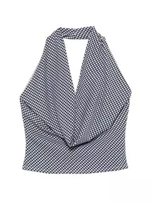 Frankies Bikinis Gingham Halterneck Top