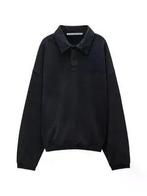 Alexander Wang Polo-collar Oversized Sweater - Black