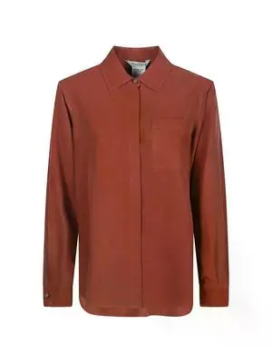 Max Mara Terracotta Red Logo Plaque Shirt
