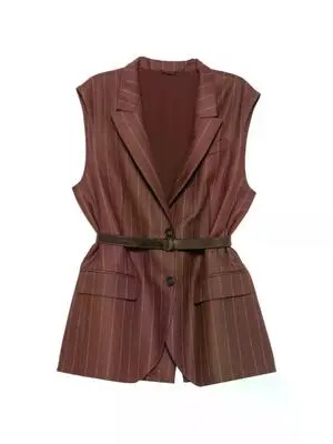 Brunello Cucinelli Sleeveless Leather Vest - Brown