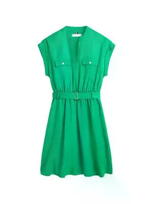 Tommy Hilfiger Belted Midi Dress - Green
