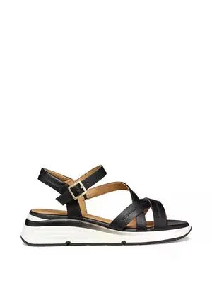 Geox Crossover Strap Buckle-fastening Sandals - Black