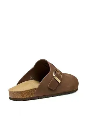 Geox Buckle-fastening Leather Slides