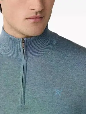 HACKETT Embroidered Quarter-zip Sweater