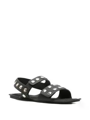 Khaite Boden Studded Flat Sandals - Black