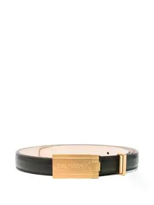Balmain Logo-plaque Leather Belt