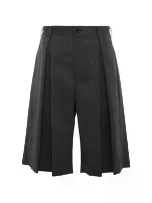 Comme Des Garçons Pleated Wide-leg Shorts - Grey